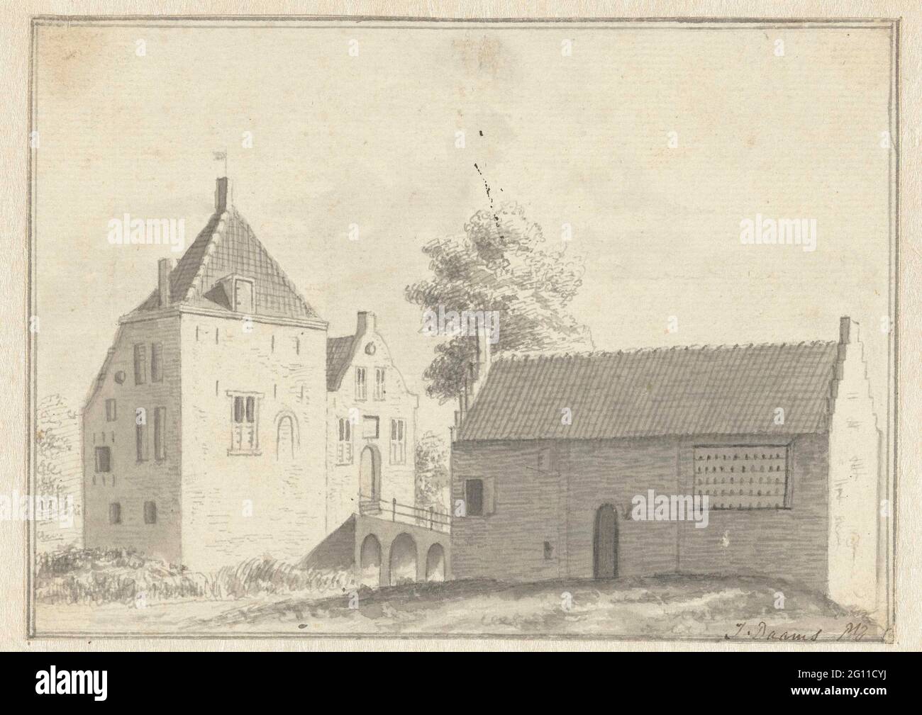 Hinderstein castle in Langbroek from the west Stock Photo - Alamy