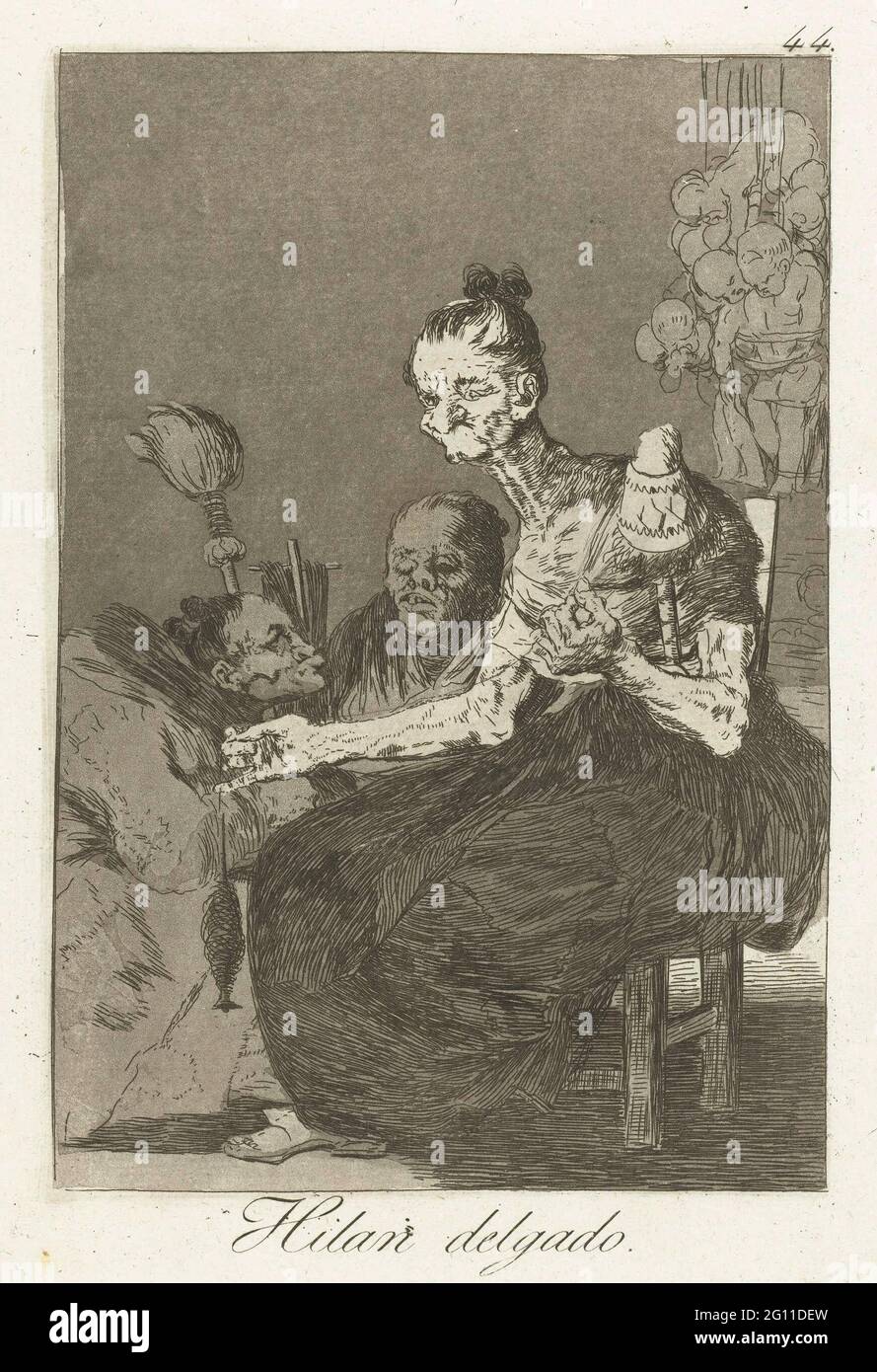 They spin fine; Hilan Delgado; Los Caprichos. Three old witches to ...
