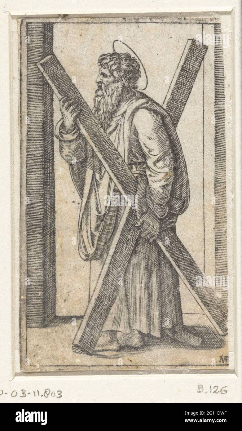 Apostle Andreas with cross; Christ and the apostles Stock Photo - Alamy