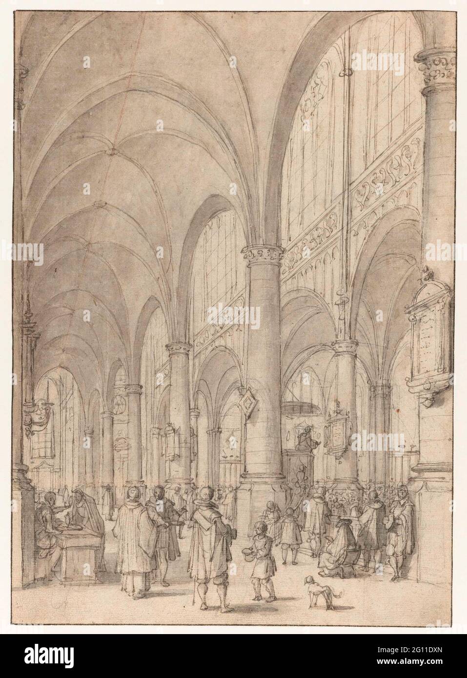 Interior of the Sint-Jacobskerk in Antwerp. Interior of a church with ...
