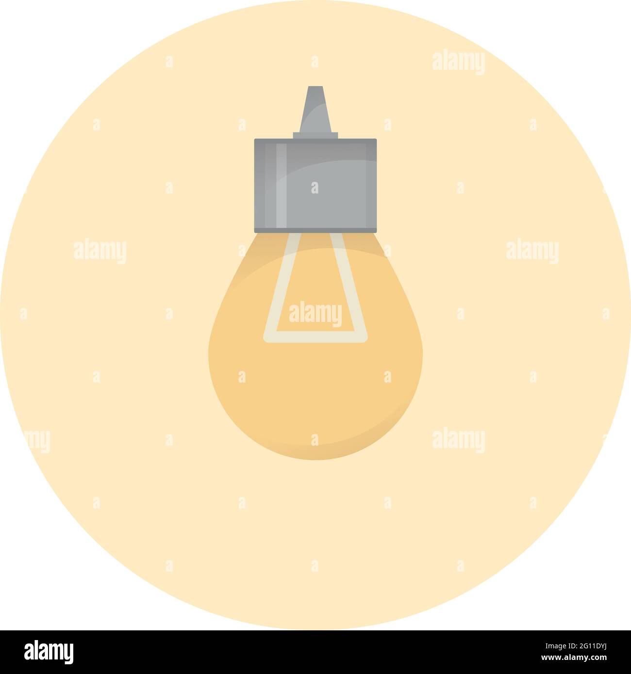 Electric bulb icon, lighting buld, electricity system lamp, semi flat ...