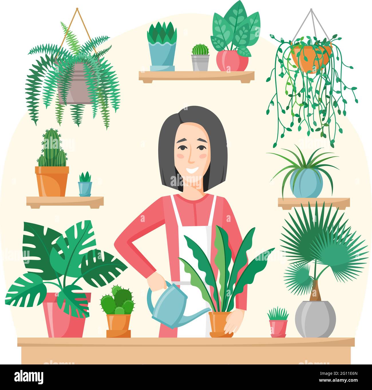 Flat planting pots Stock Vector Images - Alamy