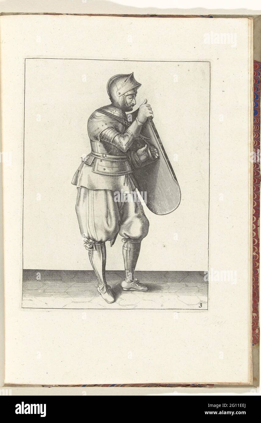 The exercise with the targe and rapier: the soldier holds the targe ...