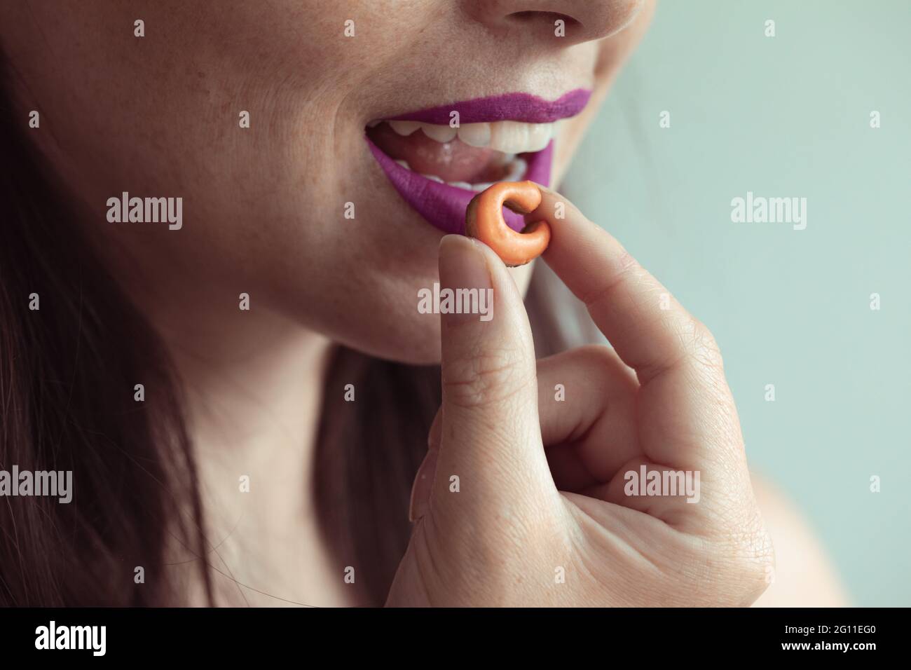 Open female mouth lipstick hi-res stock photography and images - Alamy