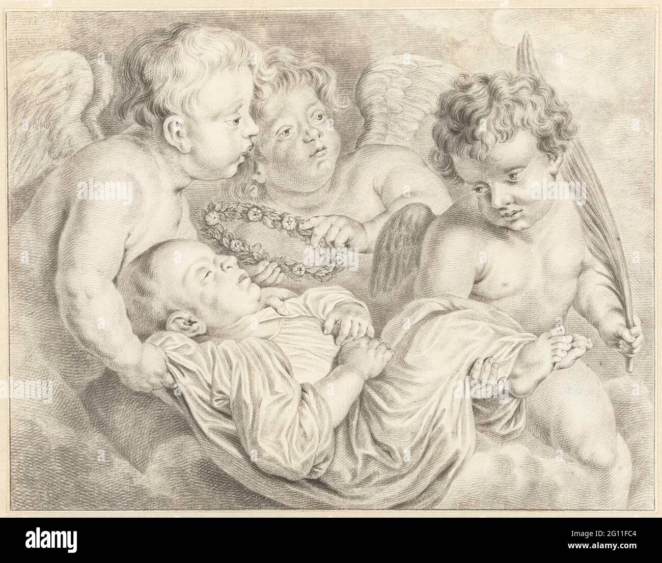 Angels with death child Stock Photo - Alamy