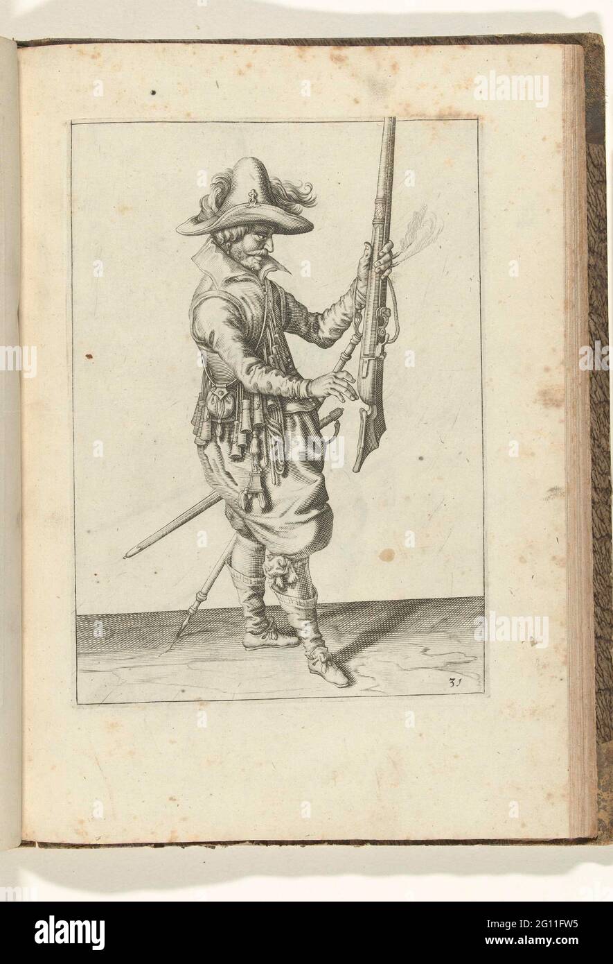 Soldier holding his musket with his left hand upright (No. 31), ca ...