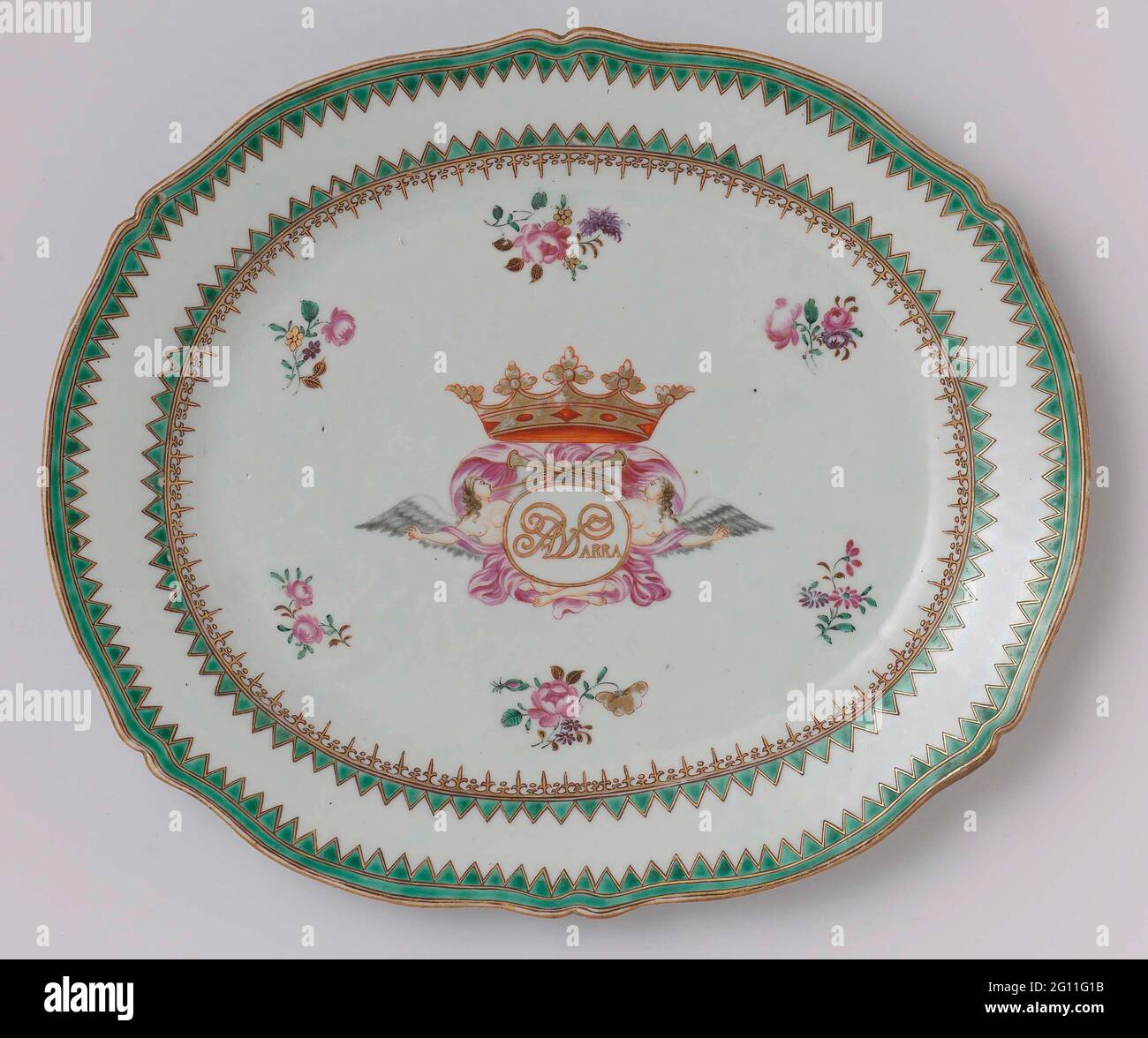 Oval Dish With The Arms Of The Van der Parra Family. Oval dish of ...