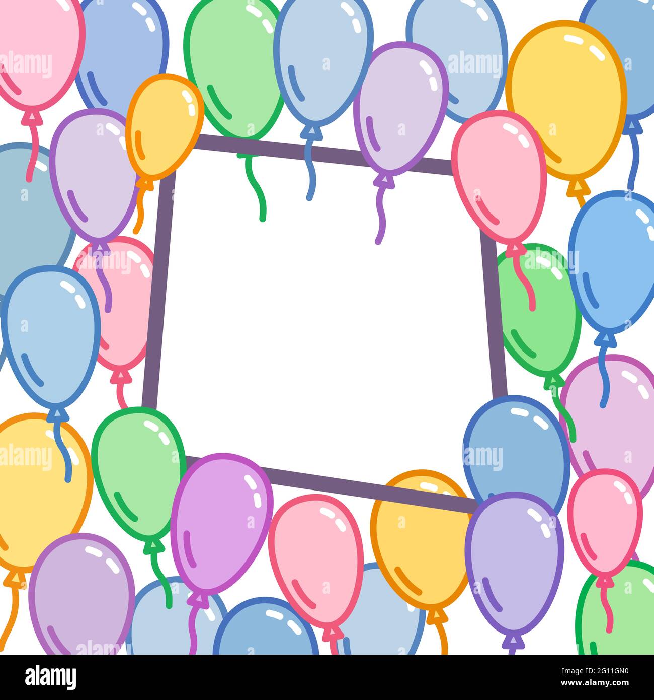 Greeting card template, place for text, decoration with colorful ...