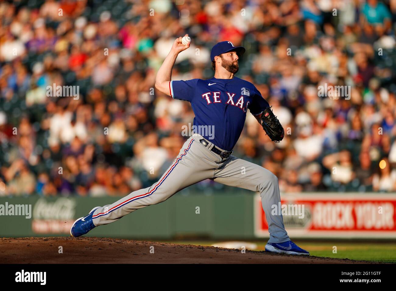 Texas Rangers pitcher Jordan Lyles (24) throws a pitch during an MLB ...