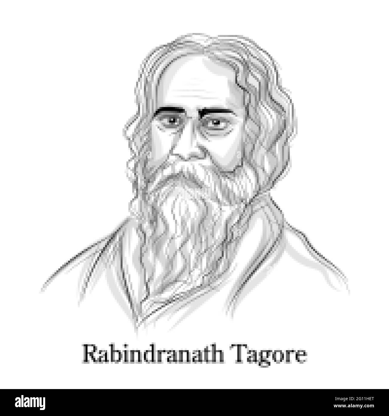 Rabindranath tagore Black and White Stock Photos & Images - Alamy