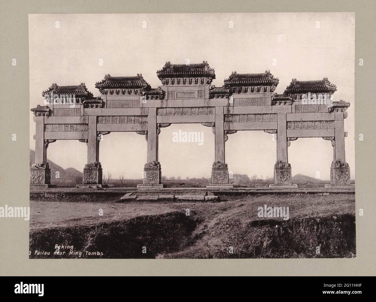 Ornamental gate near Ming Graftomben, Beijing; Beijing: Pailou Near ...