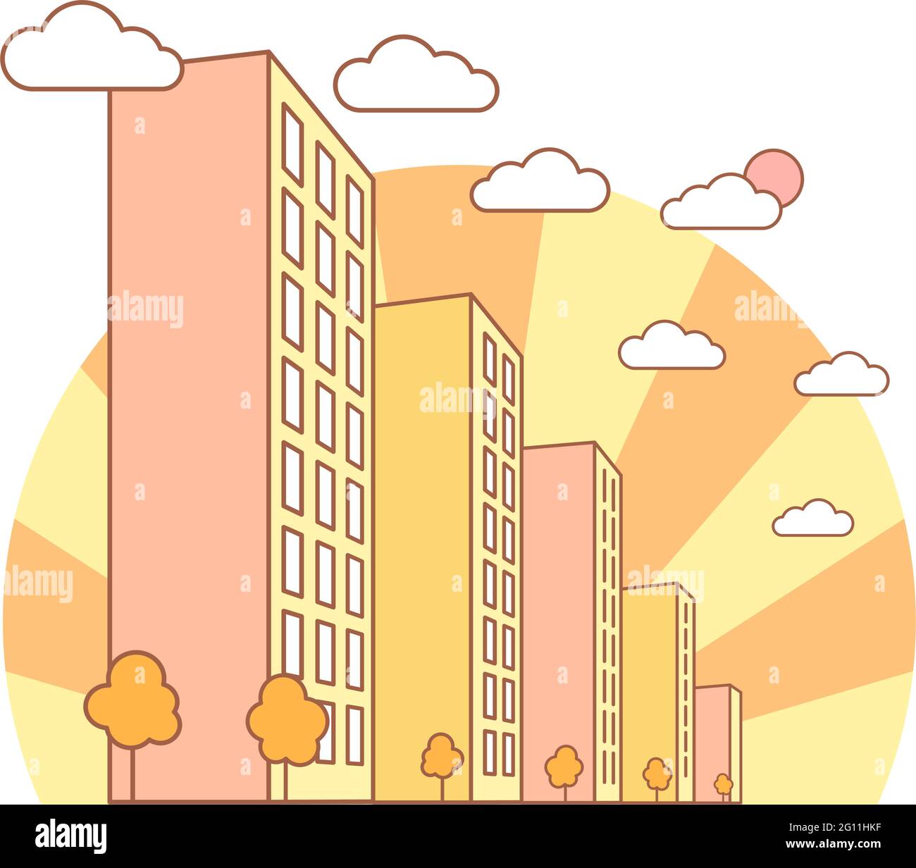 Autumn trees residential street Stock Vector Images - Alamy