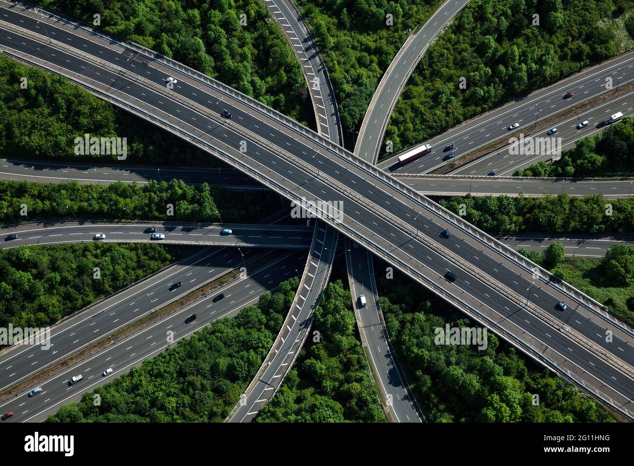 Aerial motorway intersection uk High Resolution Stock Photography and ...