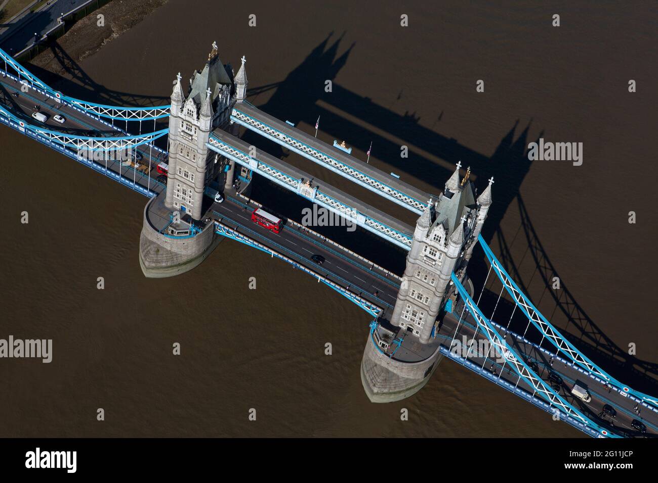 UK, London, Aerial view of Tower Bridge Stock Photo - Alamy
