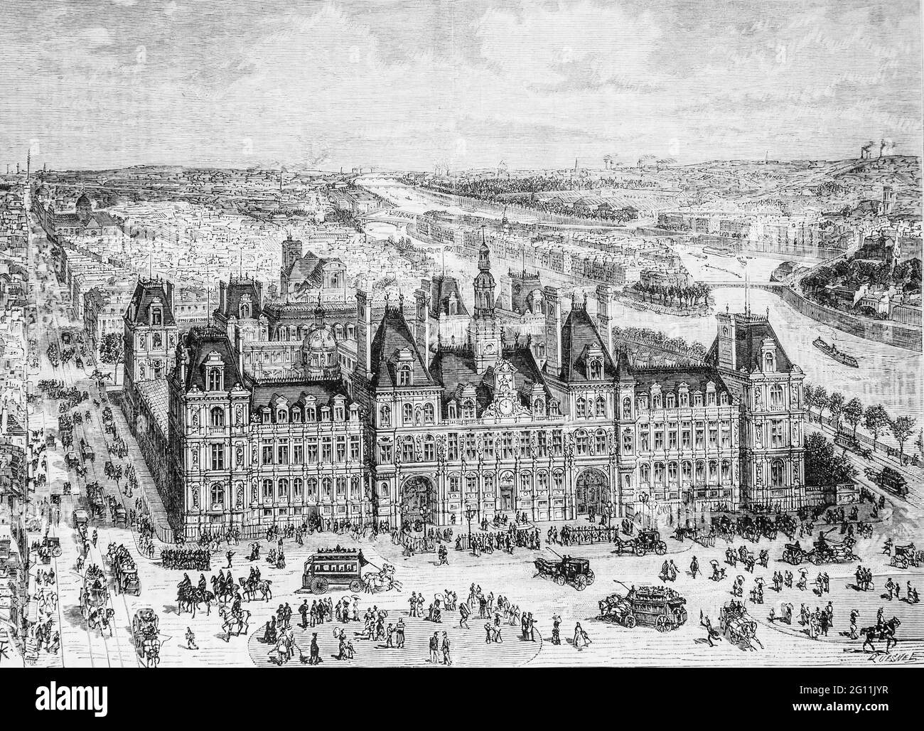 le nouvelle horel de ville,paris ,l'univers illustre 1882,editeur ...