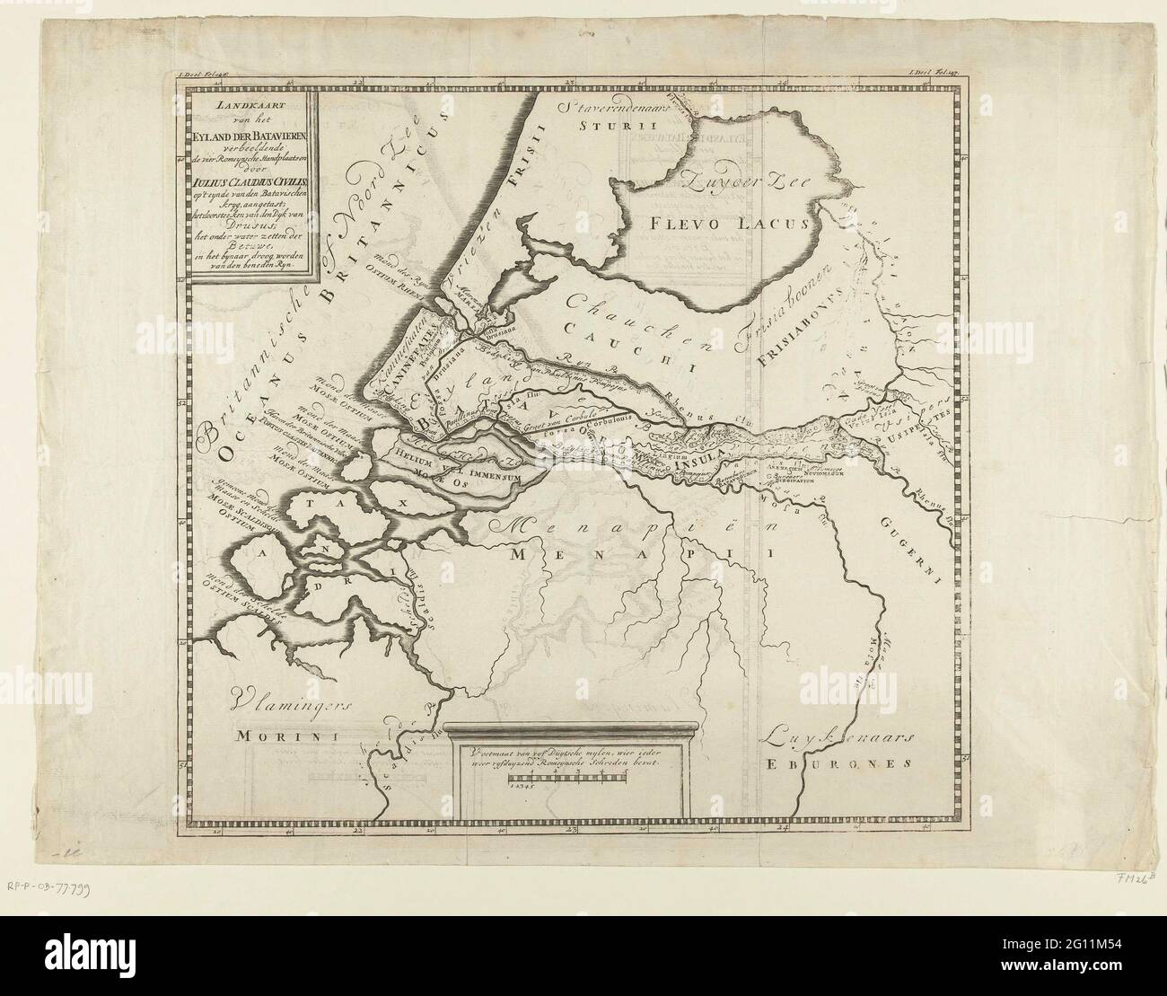 Historical map of the Netherlands with the names of places attacked by ...