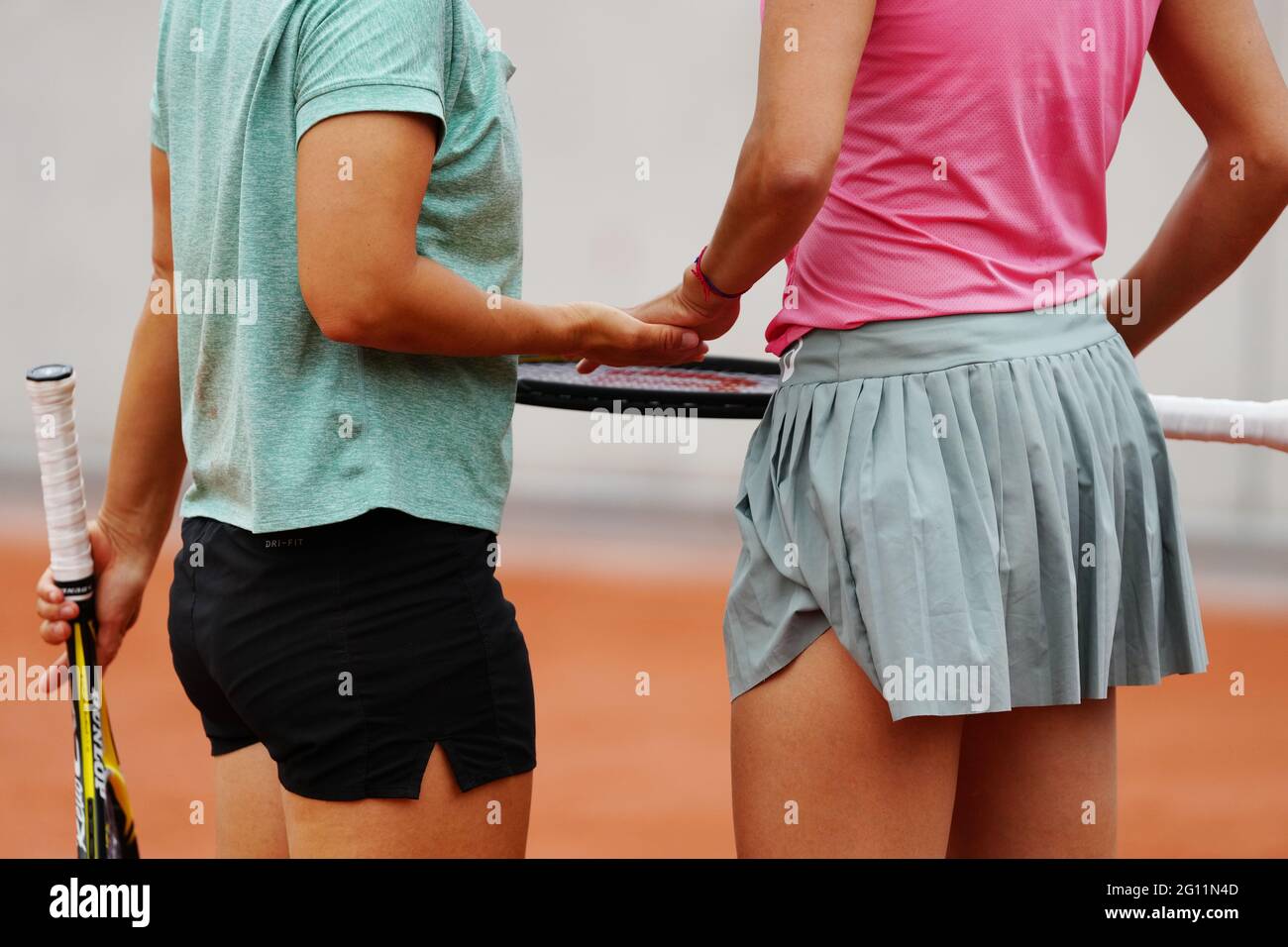 Paris, France. 4th June, 2021. Zhang Shuai (R) and Xu Yifan of China ...
