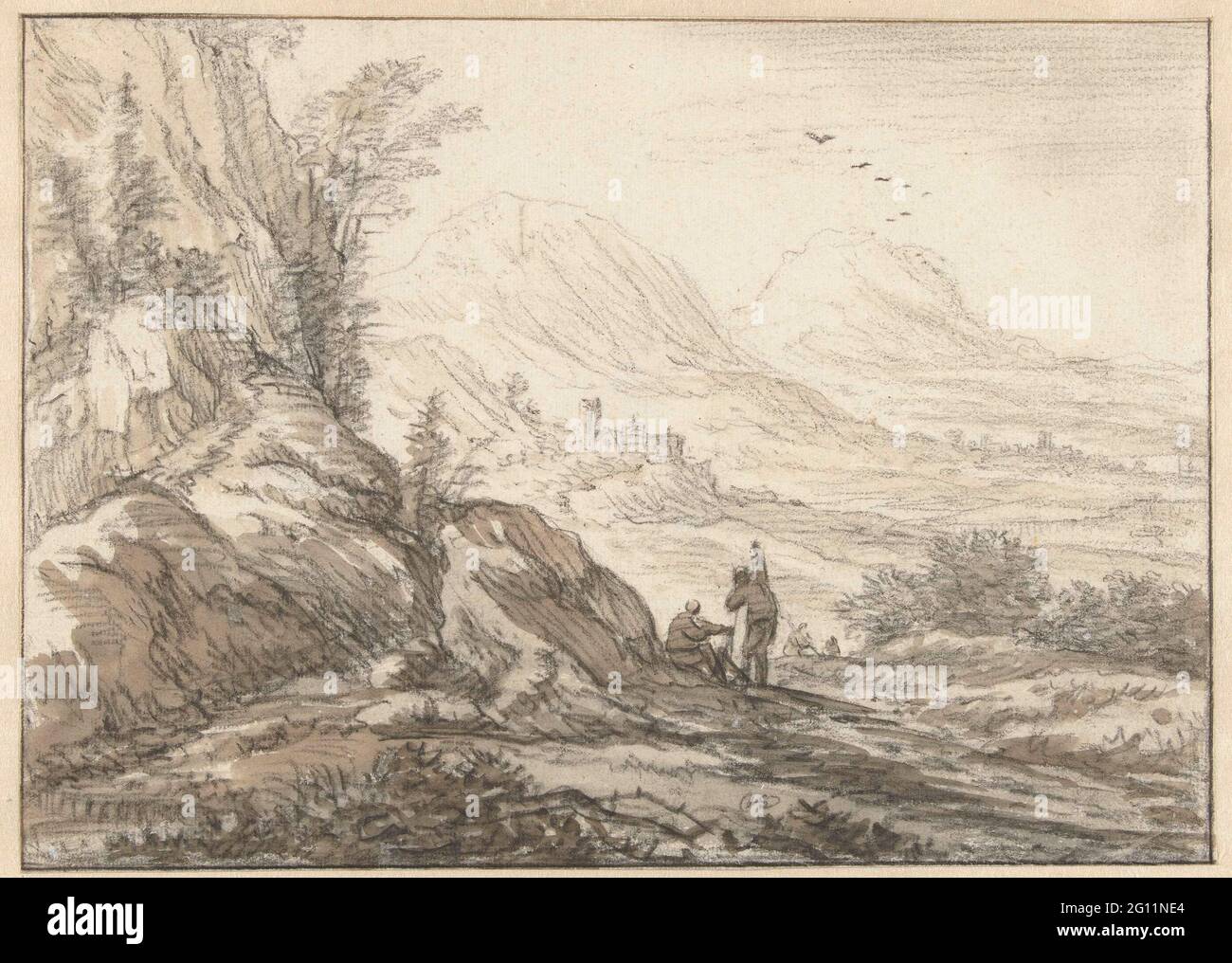 Mountain landscape with face on a valley Stock Photo - Alamy