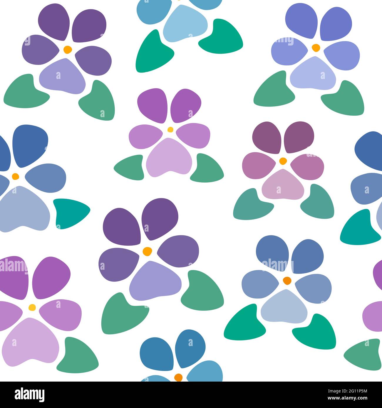 Seamless pattern with violets without background, nice and simple ...