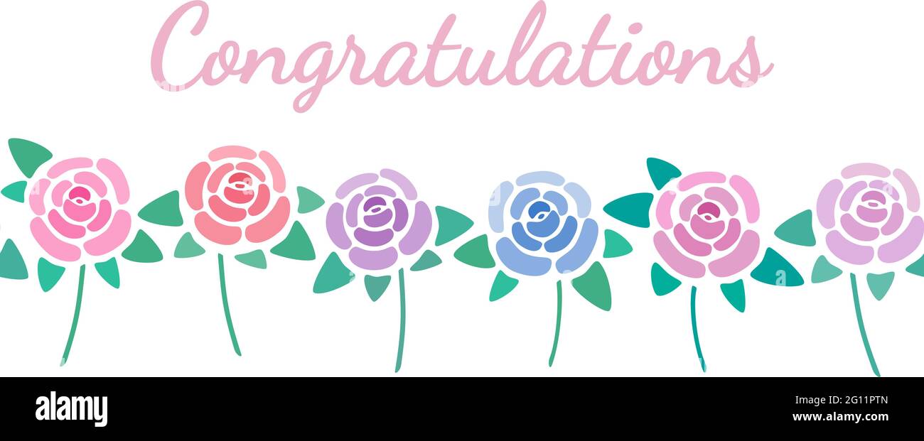 Congratulations with rose Stock Vector Images - Alamy