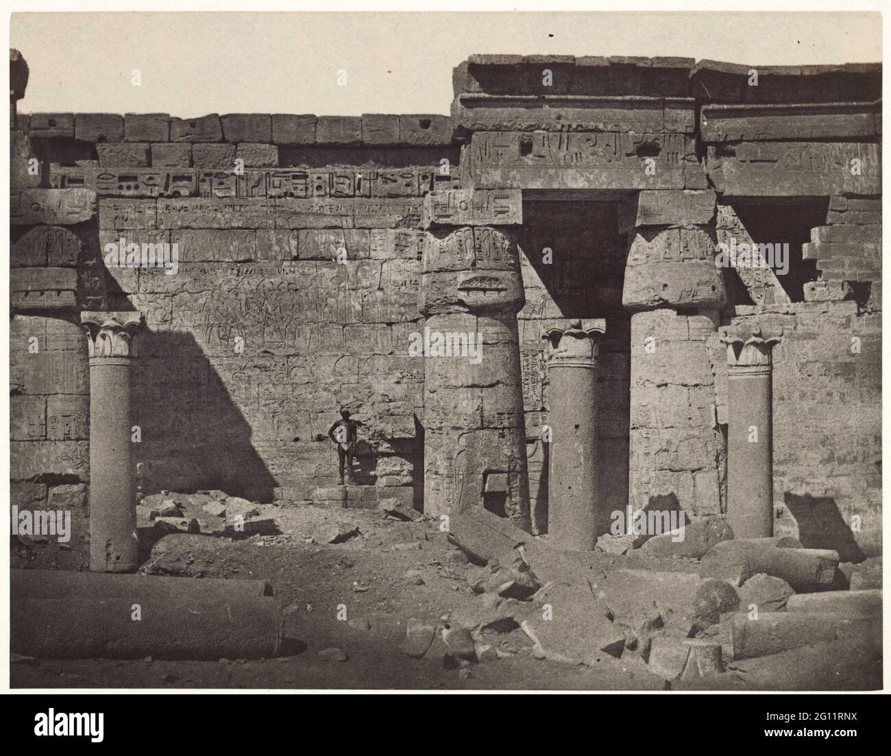 Courtyard of the Temple of Ramses III, Medinet Haboe, Egypt; Thebes ...