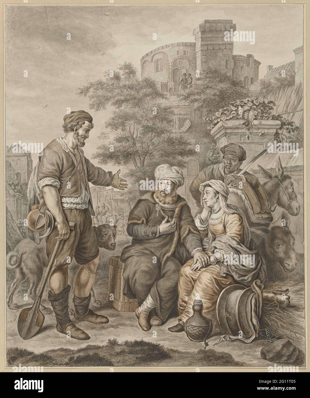 The Leviet and his side woman in Gibea Stock Photo - Alamy