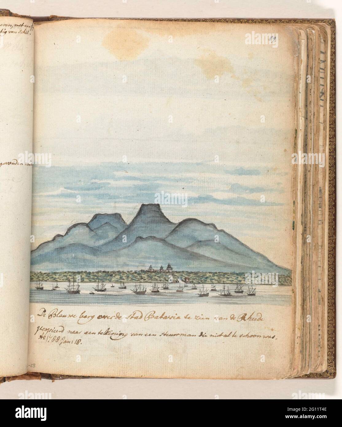 The blue mountain over the city of Batavia can be seen from the Rheede ...