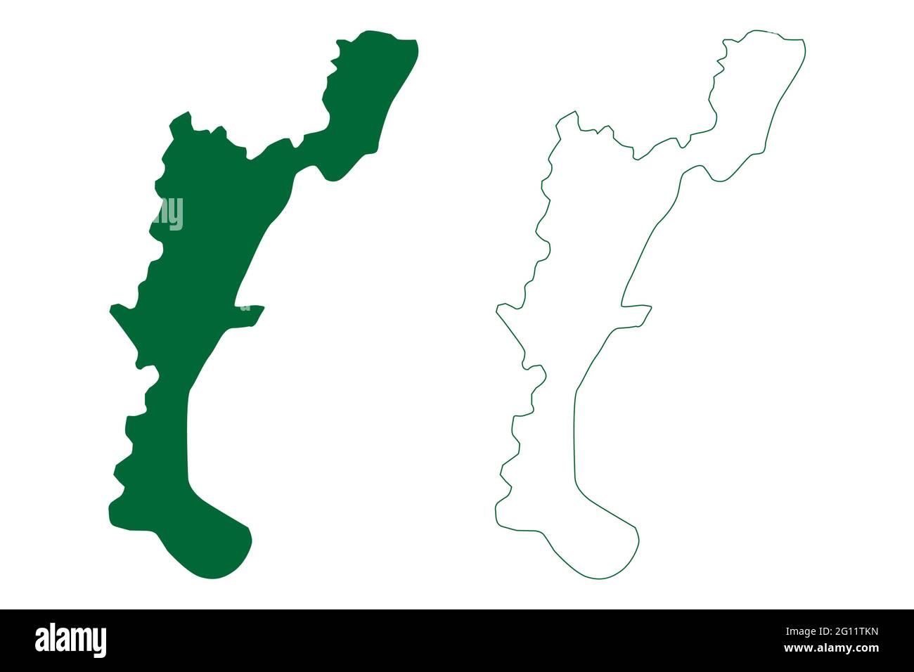 Jiribam district (Manipur State, Republic of India) map vector ...