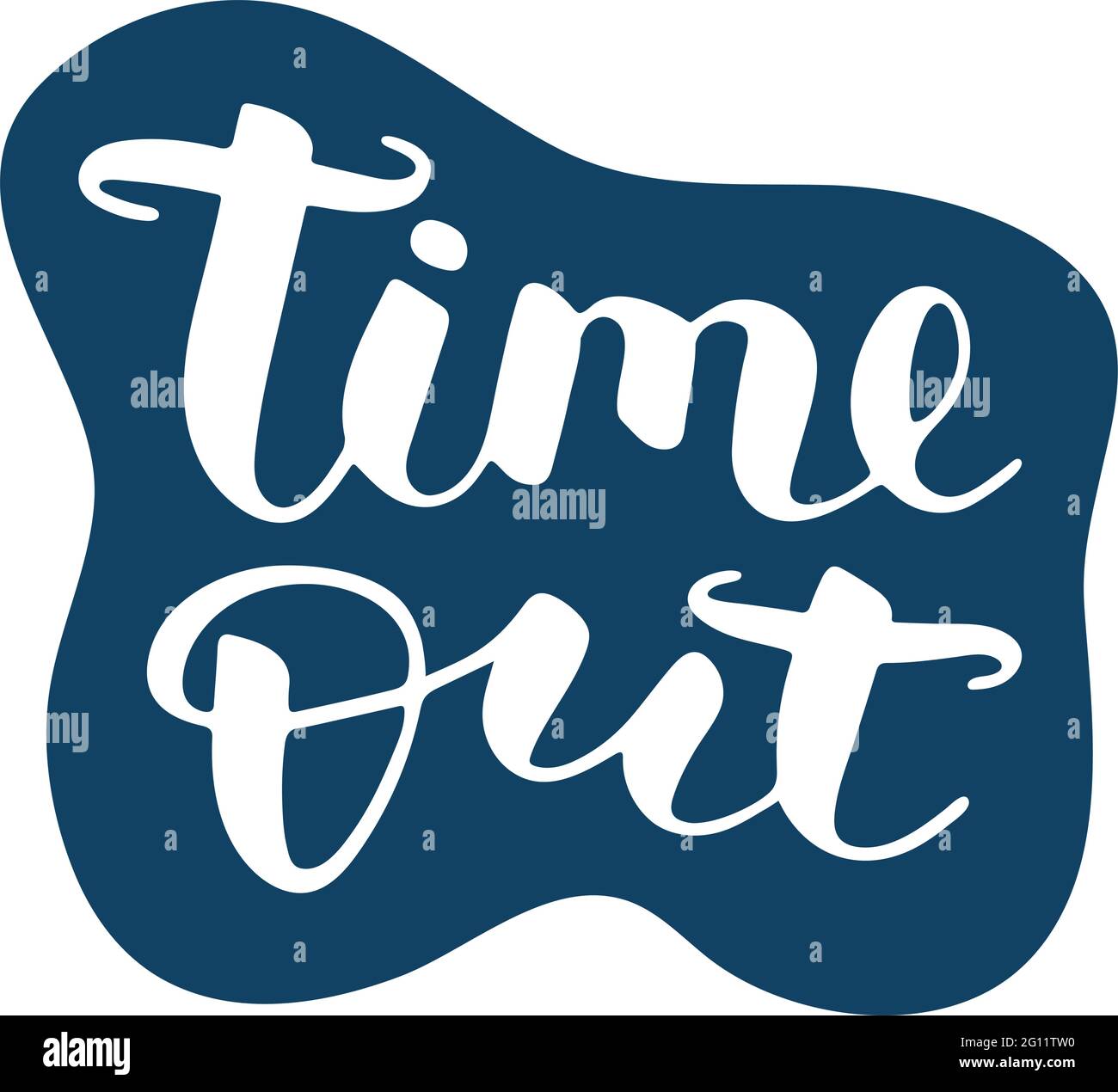 Time out hand drawn vector lettering. Isolated sign for break and pause ...