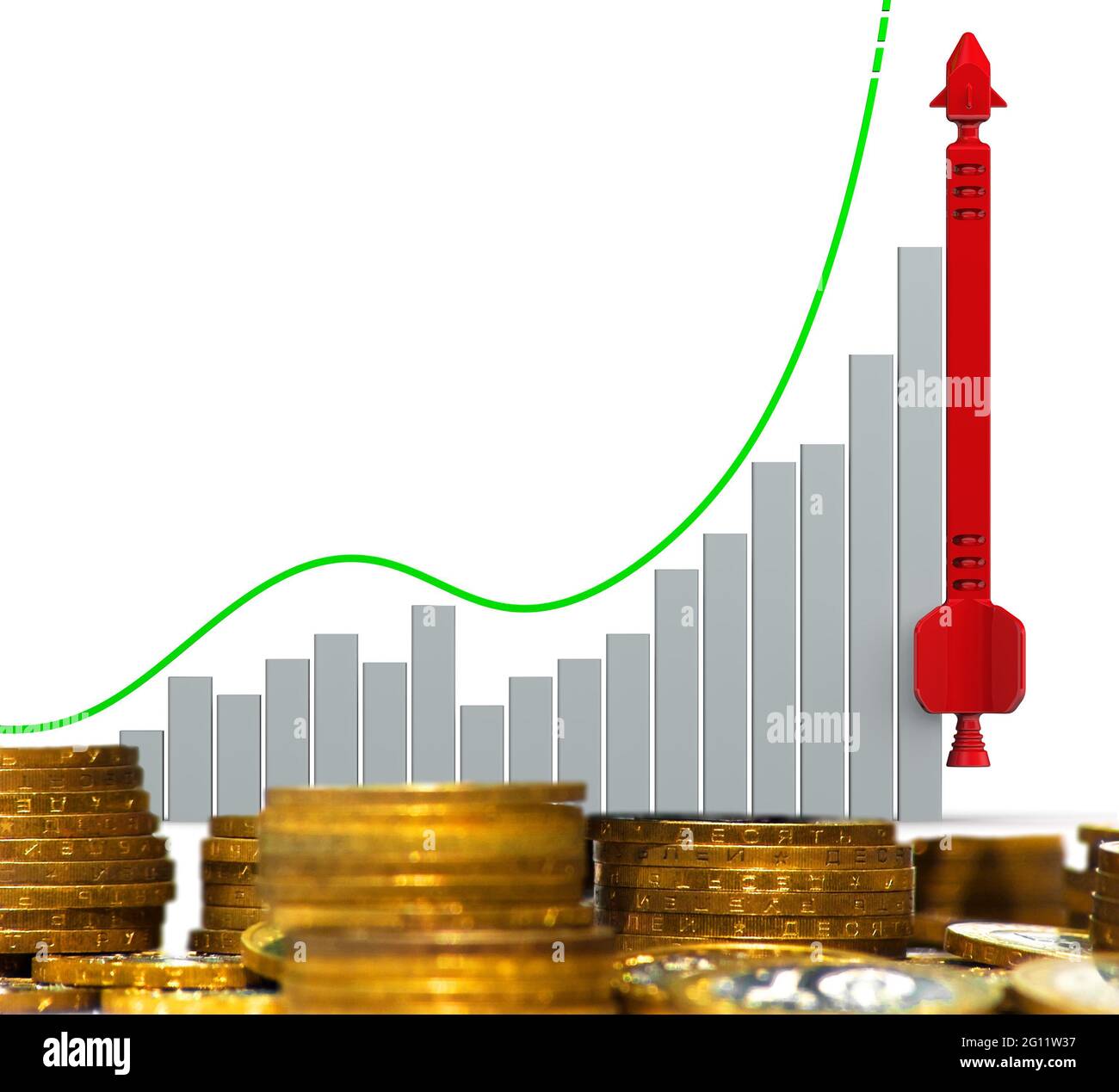 Financial growth graph. Graph of rapid growth (financial success)with ...