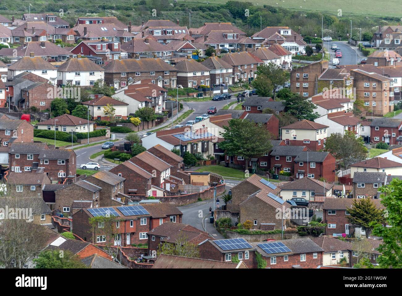 Brighton, May 28th 2021: The Whitehawk neighbourhood of Brighton Stock ...