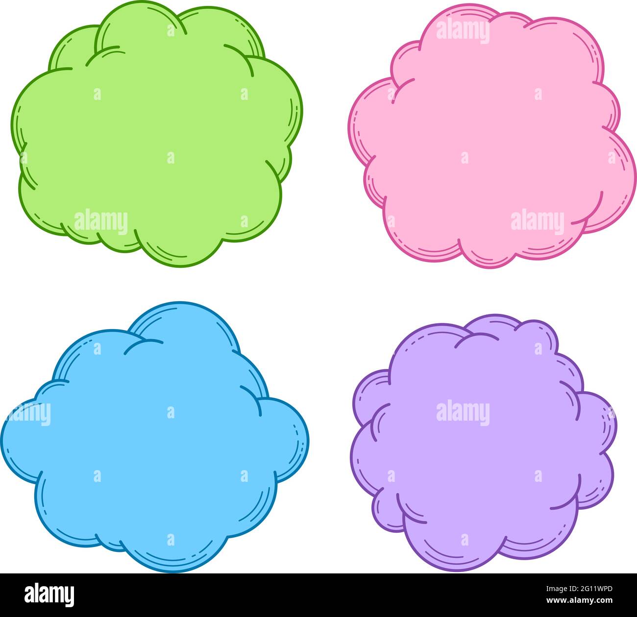 Text boxes collection, set of speech and thought bubbles, design ...