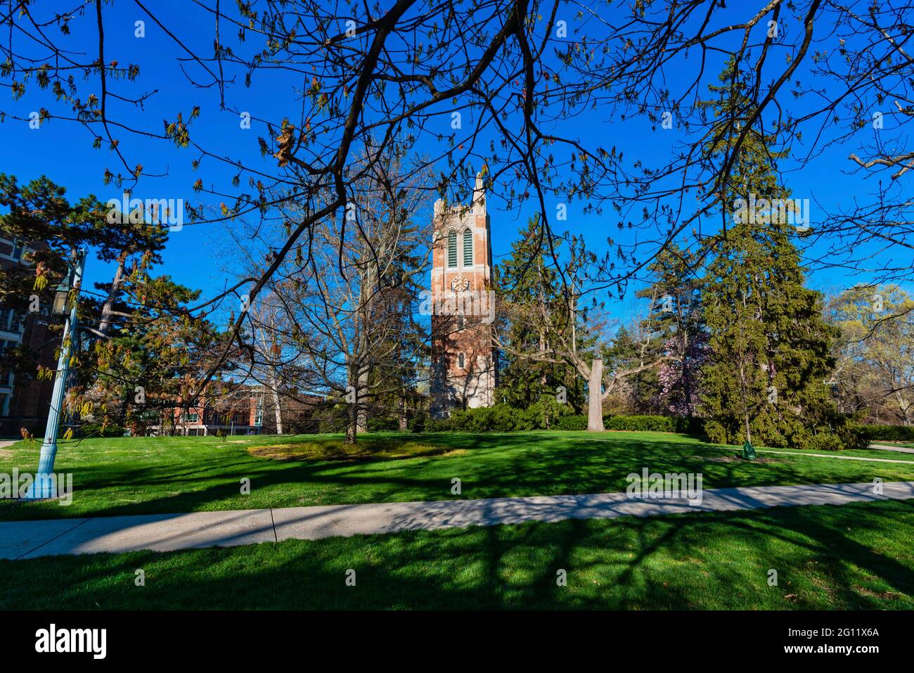 Landmark Beaumont Tower carillon on the campus of Michigan State ...