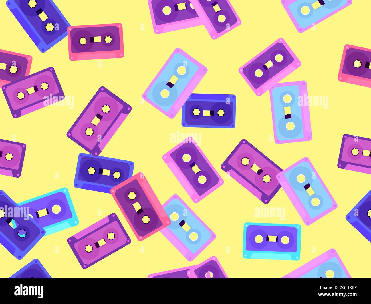 Cassette tapes seamless pattern. Music cassettes for music tape ...