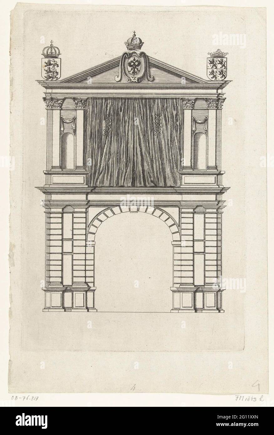 Theater gate founded on Dam Square, 1642. Theater gate founded on the ...