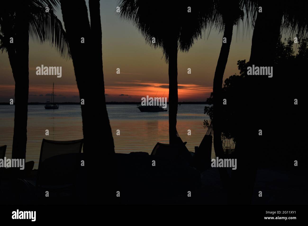Sunset View from the Beach in Key Largo Stock Photo - Alamy