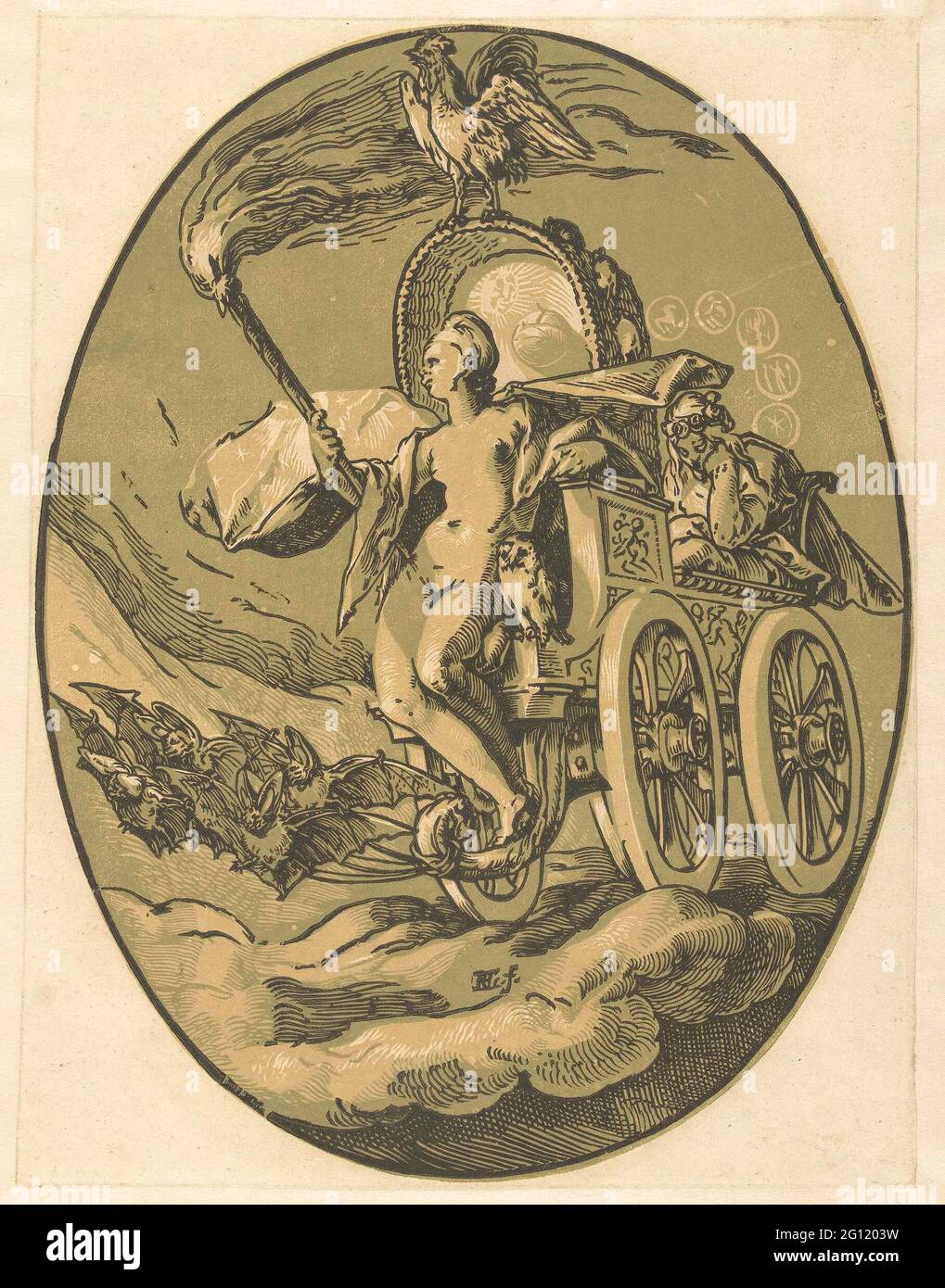 NOx; Gods and Goddesses. The goddess NOx, driving on a car drawn by ...