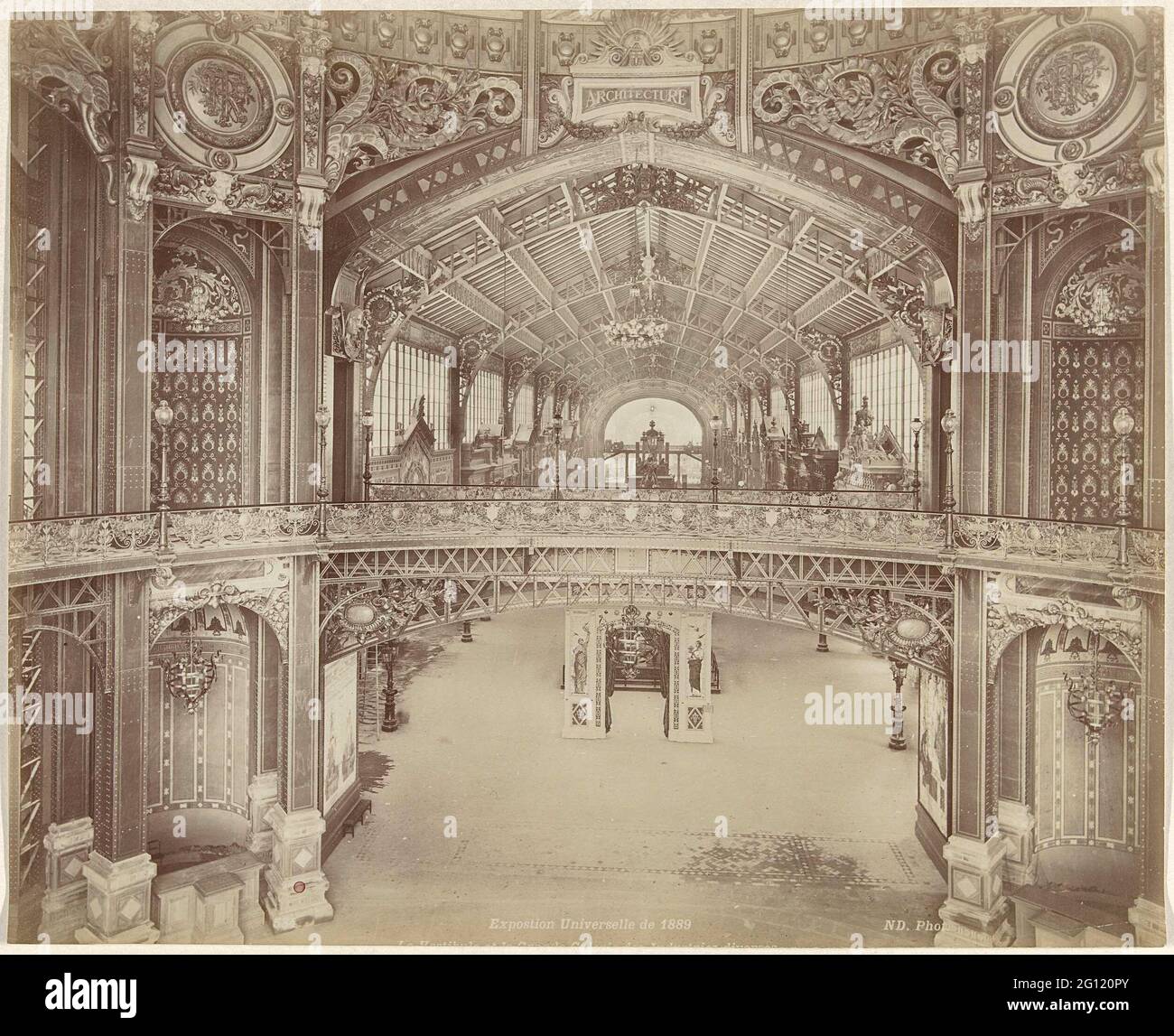 View in the exhibition hall of the world exhibition of 1889 in Paris ...