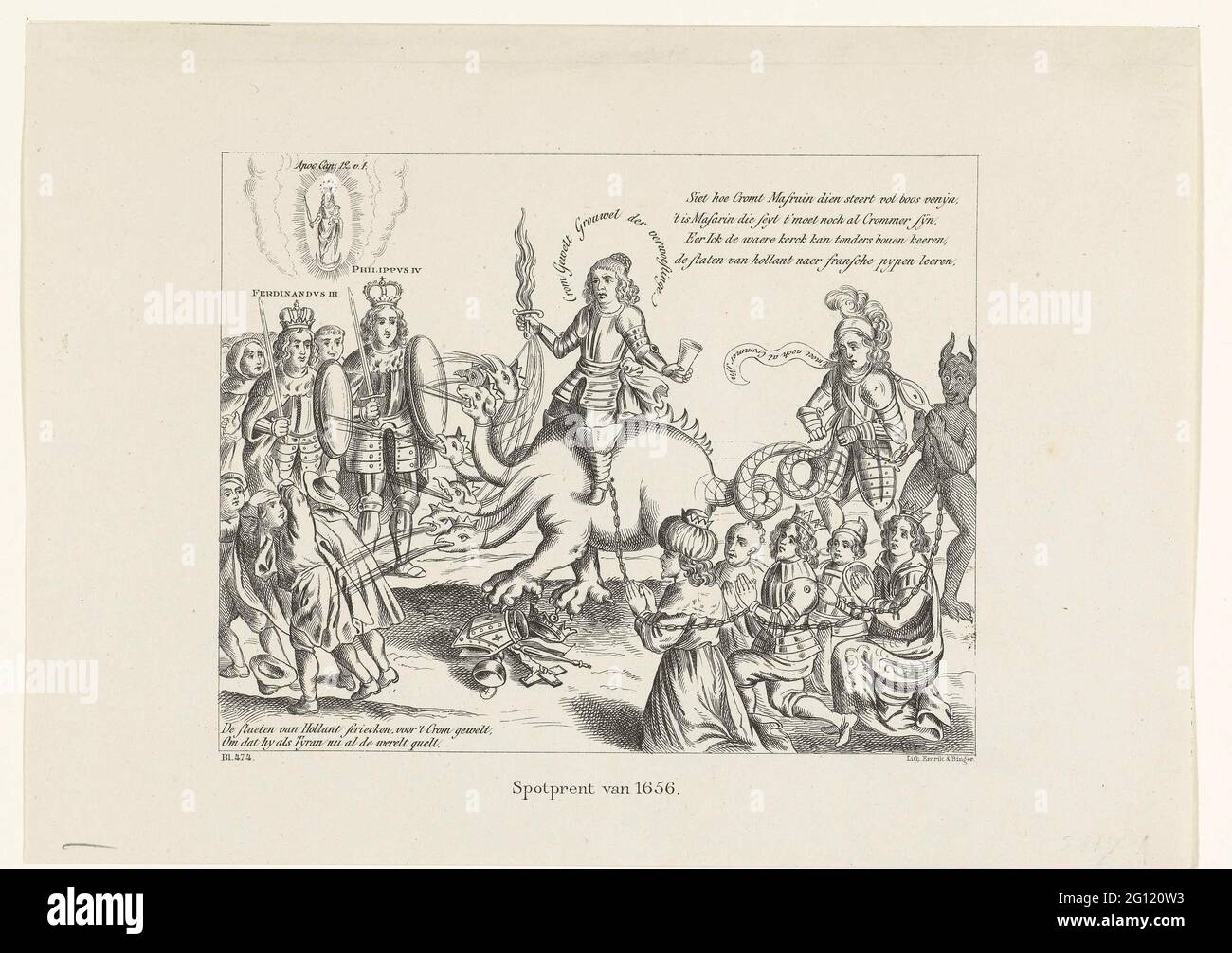 Cartoon on cromwell, 1656; Cartoon of 1656. Reproduction of a cartoon ...