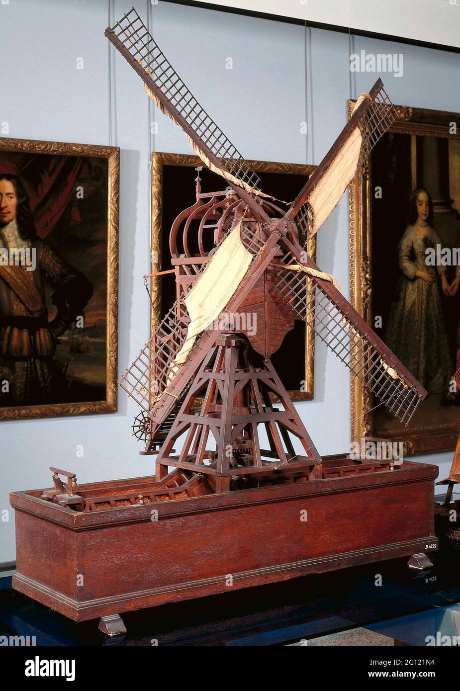 Model of a water mill. Oak model of a water mill Stock Photo - Alamy