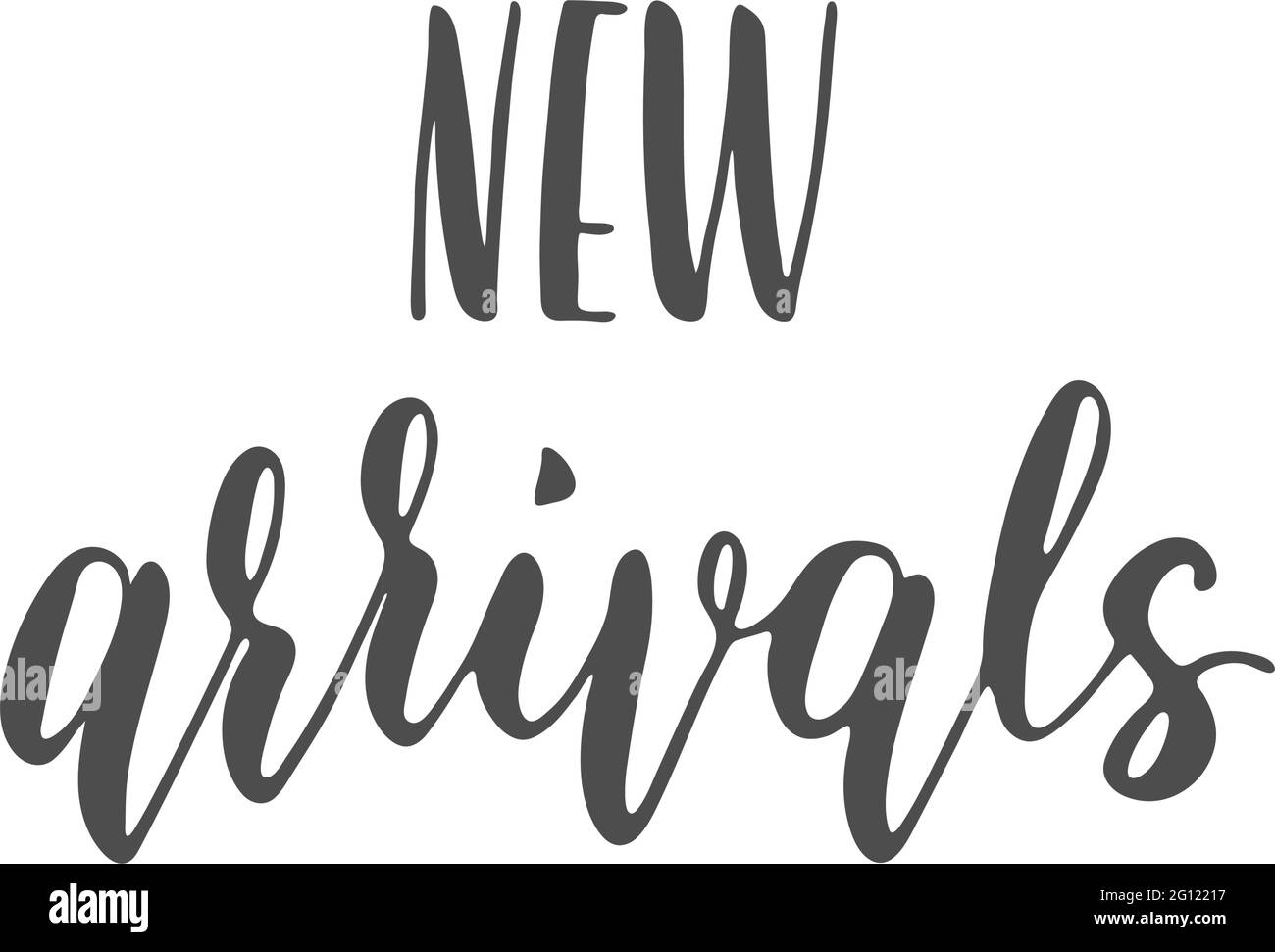 New arrivals sign, modern bounce lettering, vector art. For ...