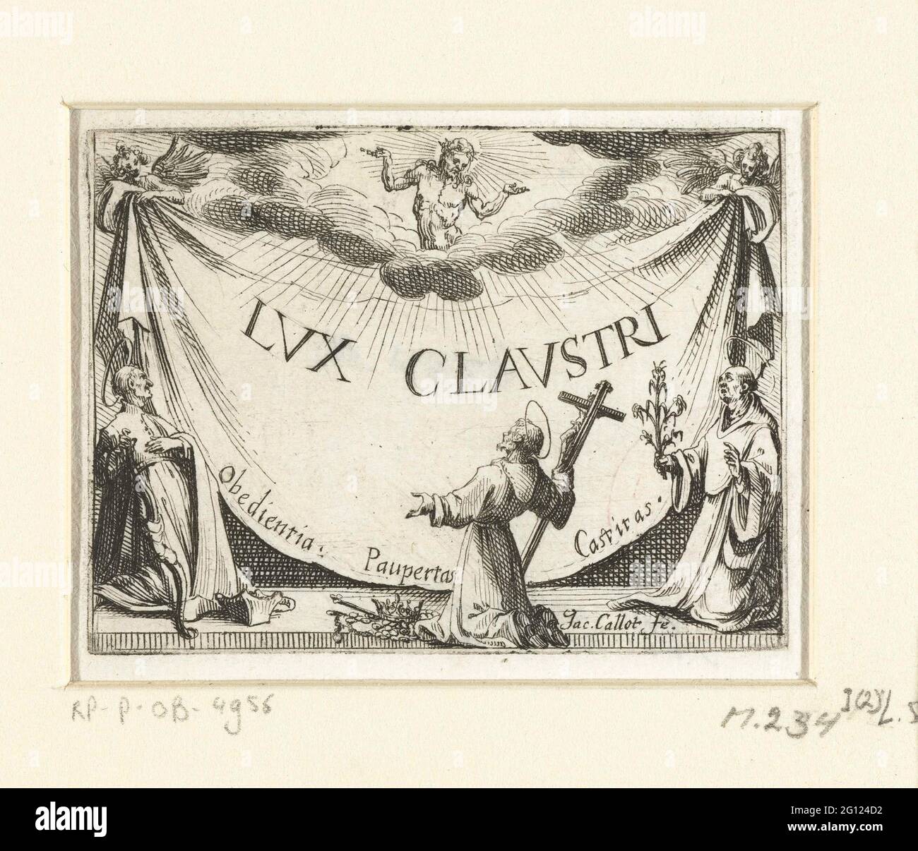 Title print for the emblem series 'monastic life in emblems'; Lux ...