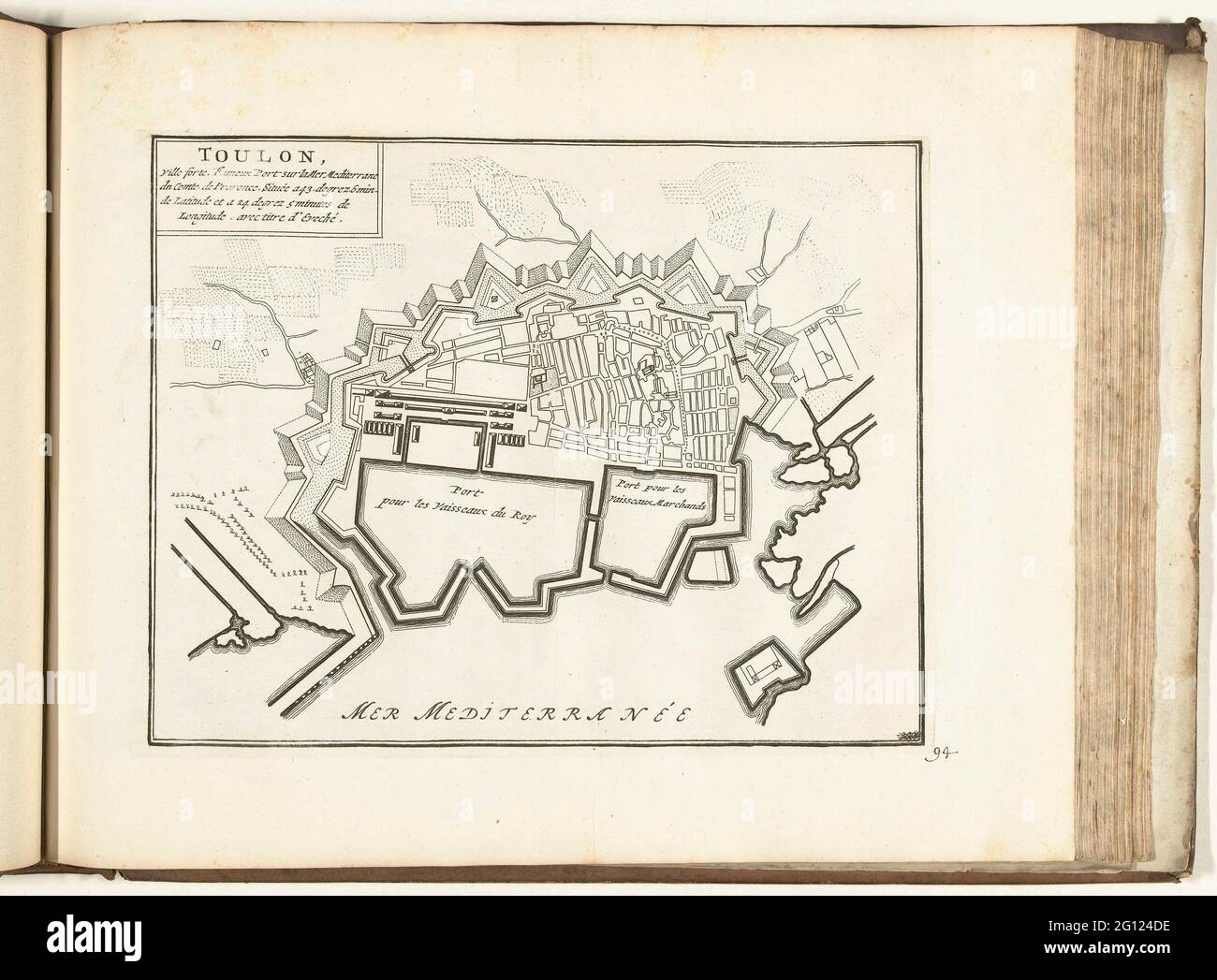Map of Toulon, 1726; Toulon, Ville Forte, Fameux Port sur la Mer ...
