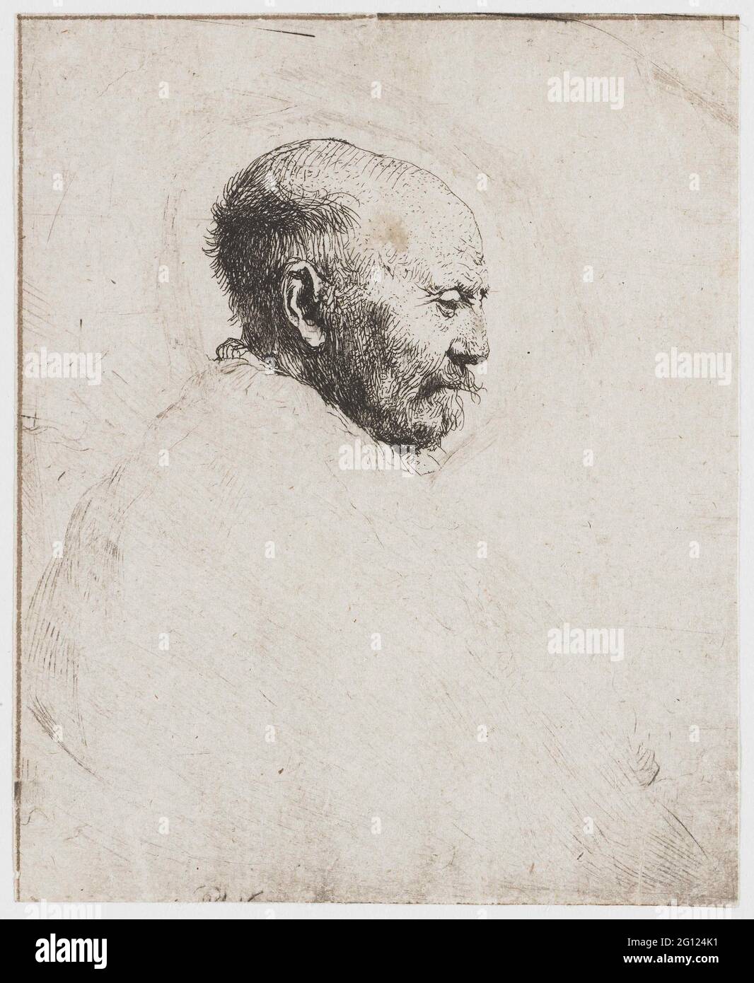 Bald old man: profile to the right; Rembrandt's father Stock Photo - Alamy