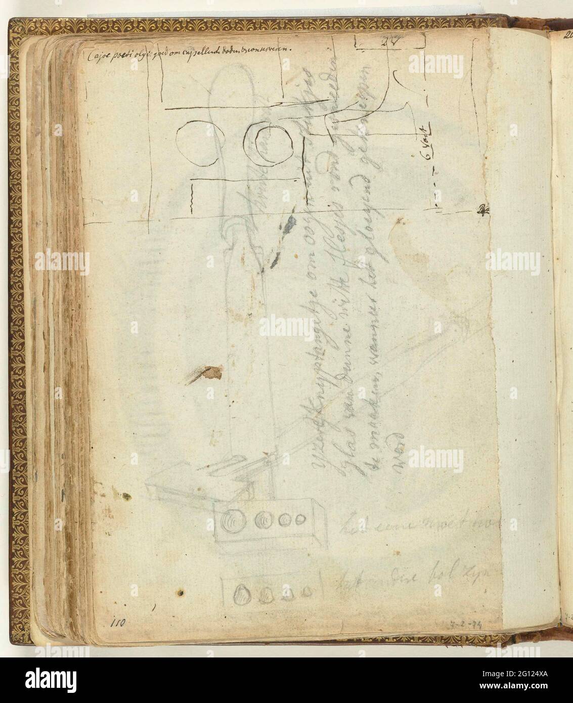 Glastang and map. Pencil sketch of a glass entrance and rudimentary map ...