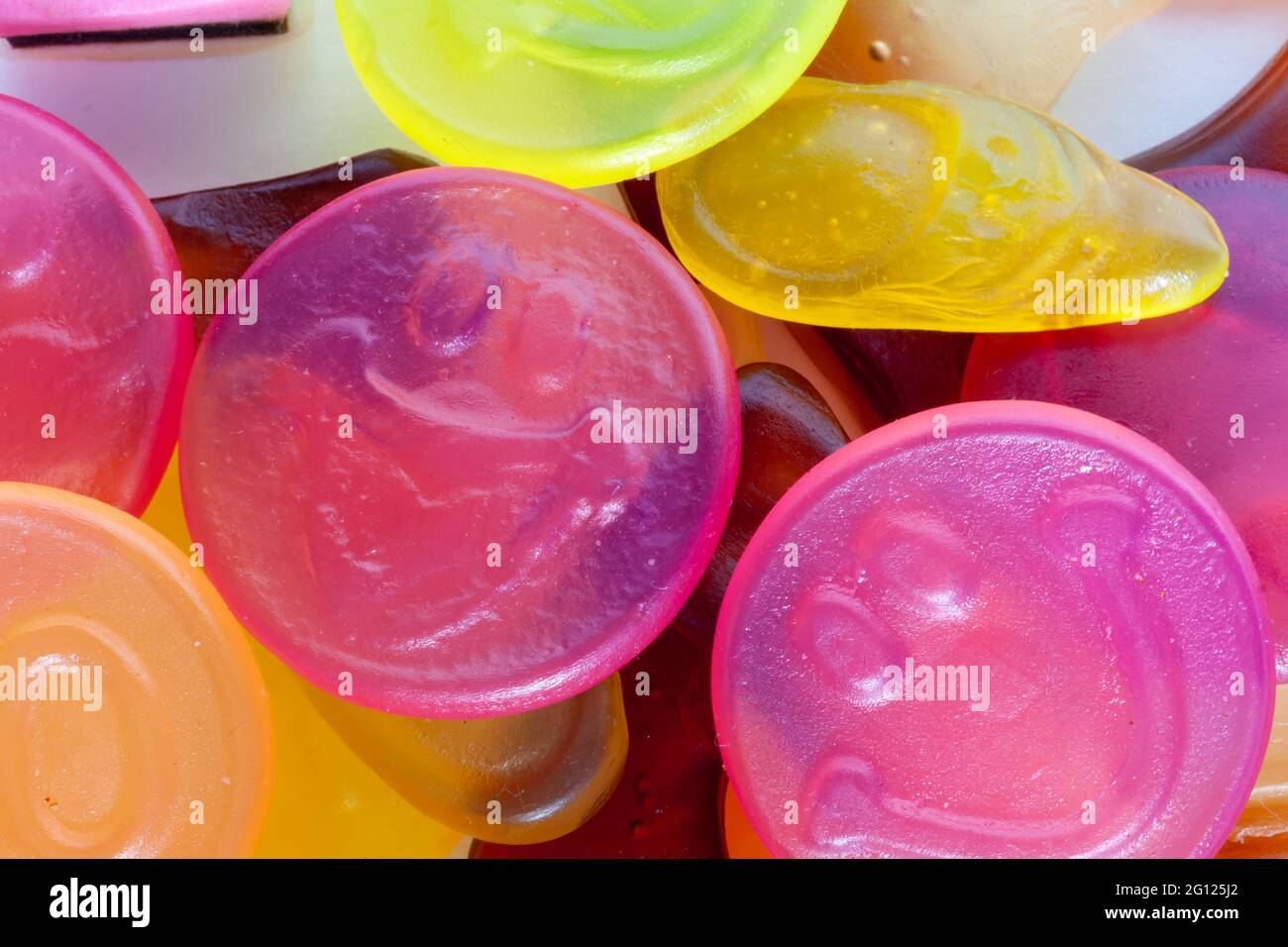 Closeup shot of smiley gummy isolated on white background Stock Photo ...