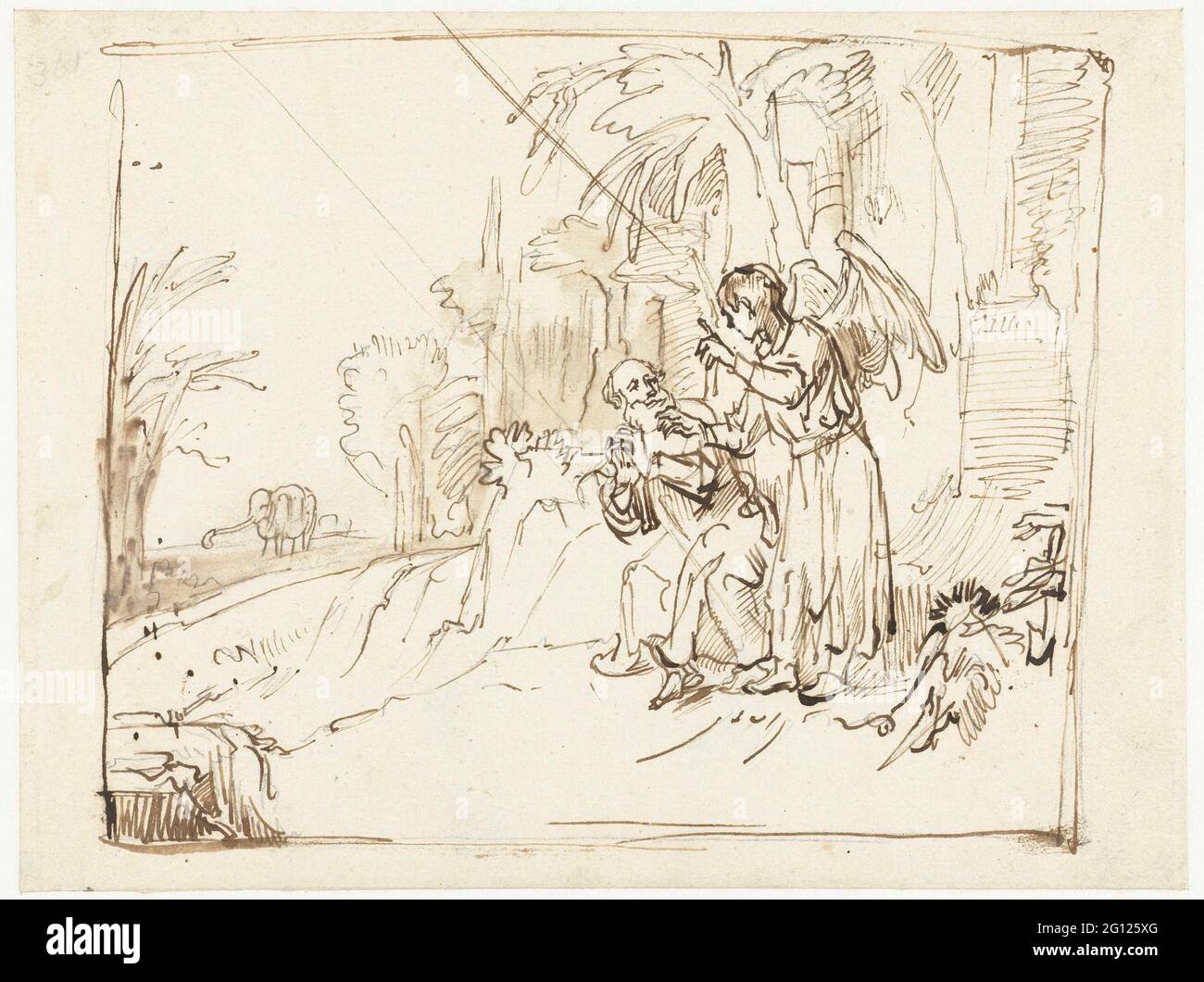 The angel appears to Elijah in the desert Stock Photo - Alamy