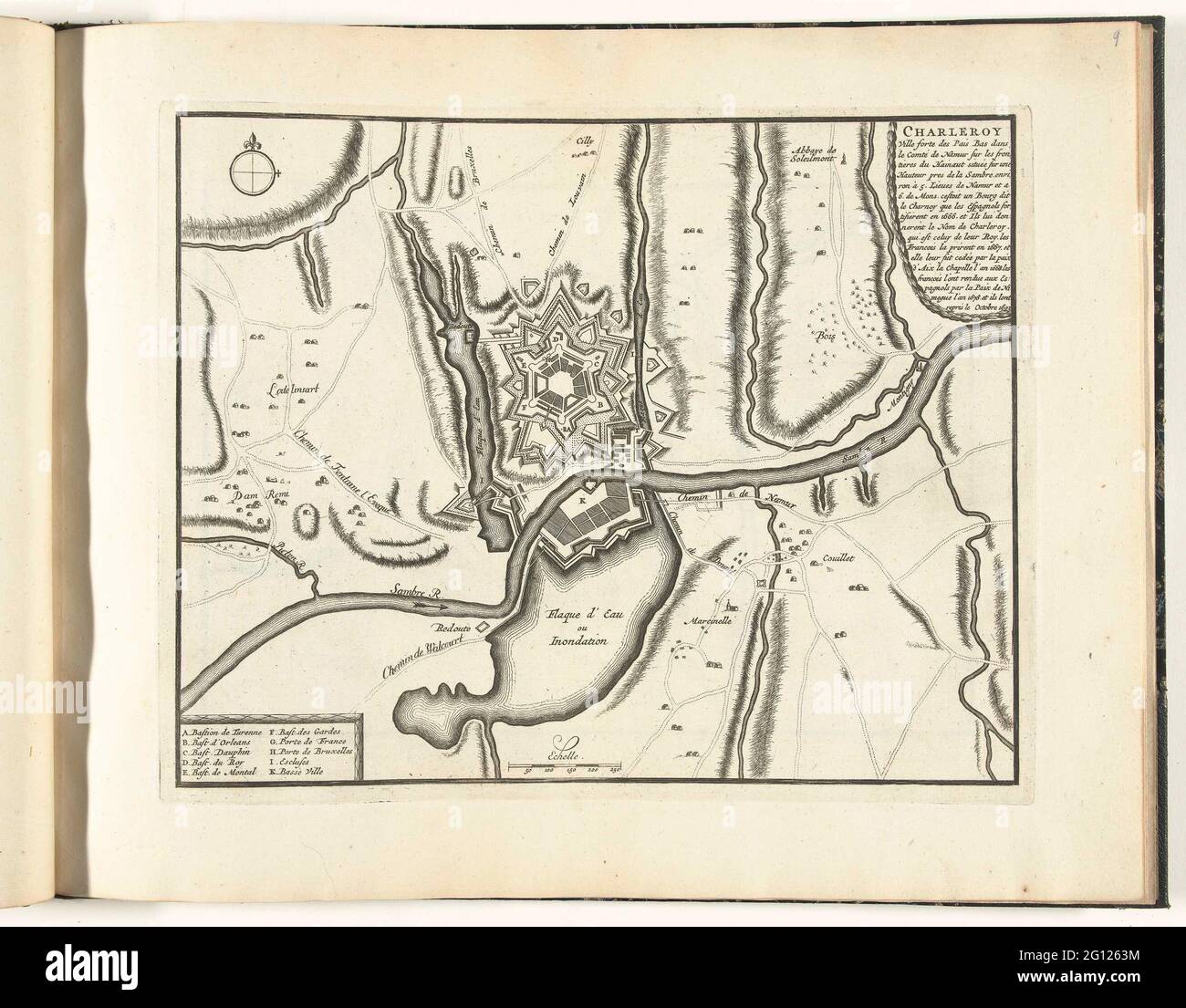 Charleroi map, ca. 1693-1696; Charleroy Ville Forte des Pais Bas Dans ...