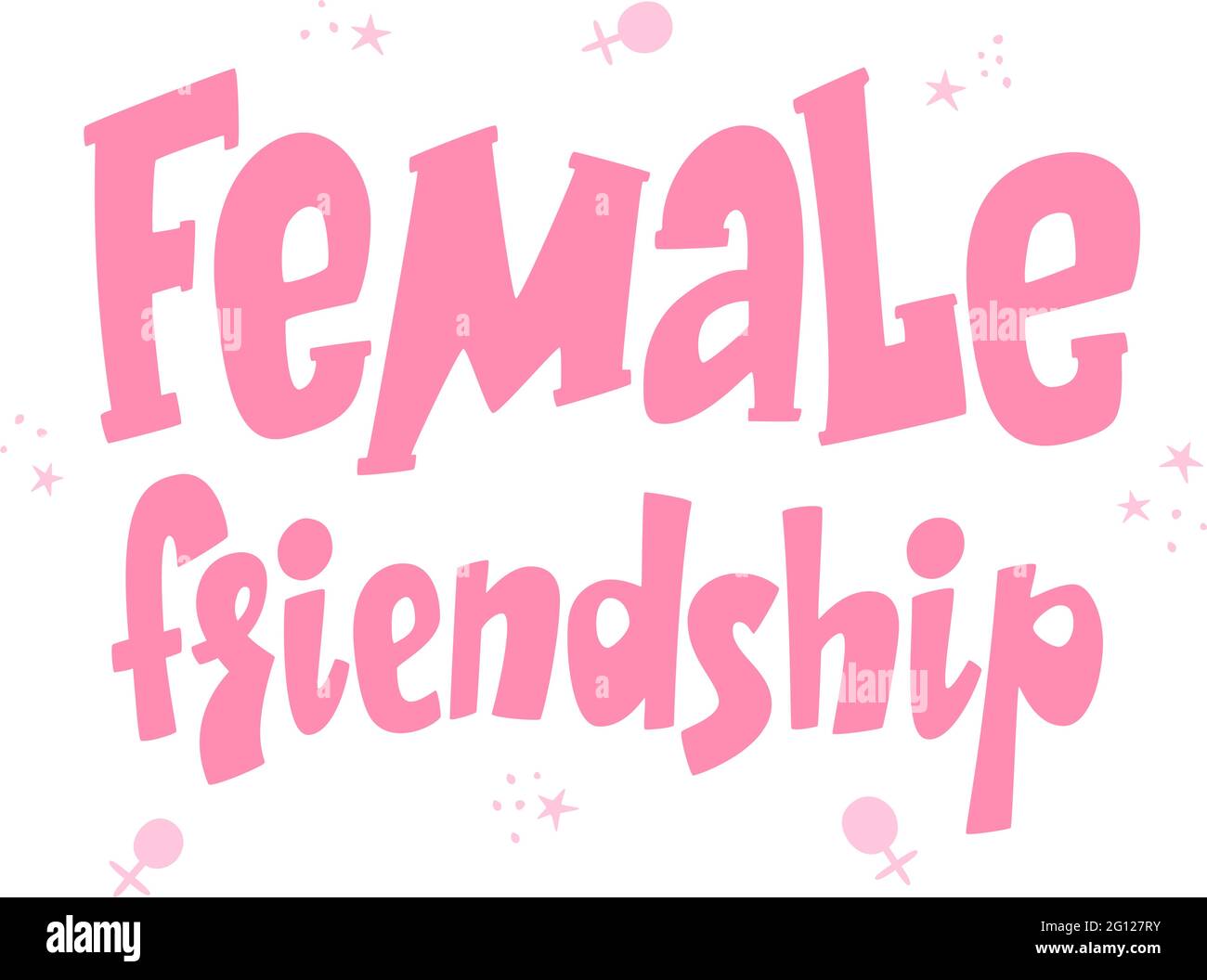 Female friendship lettering poster, women friends, feminism postcard ...