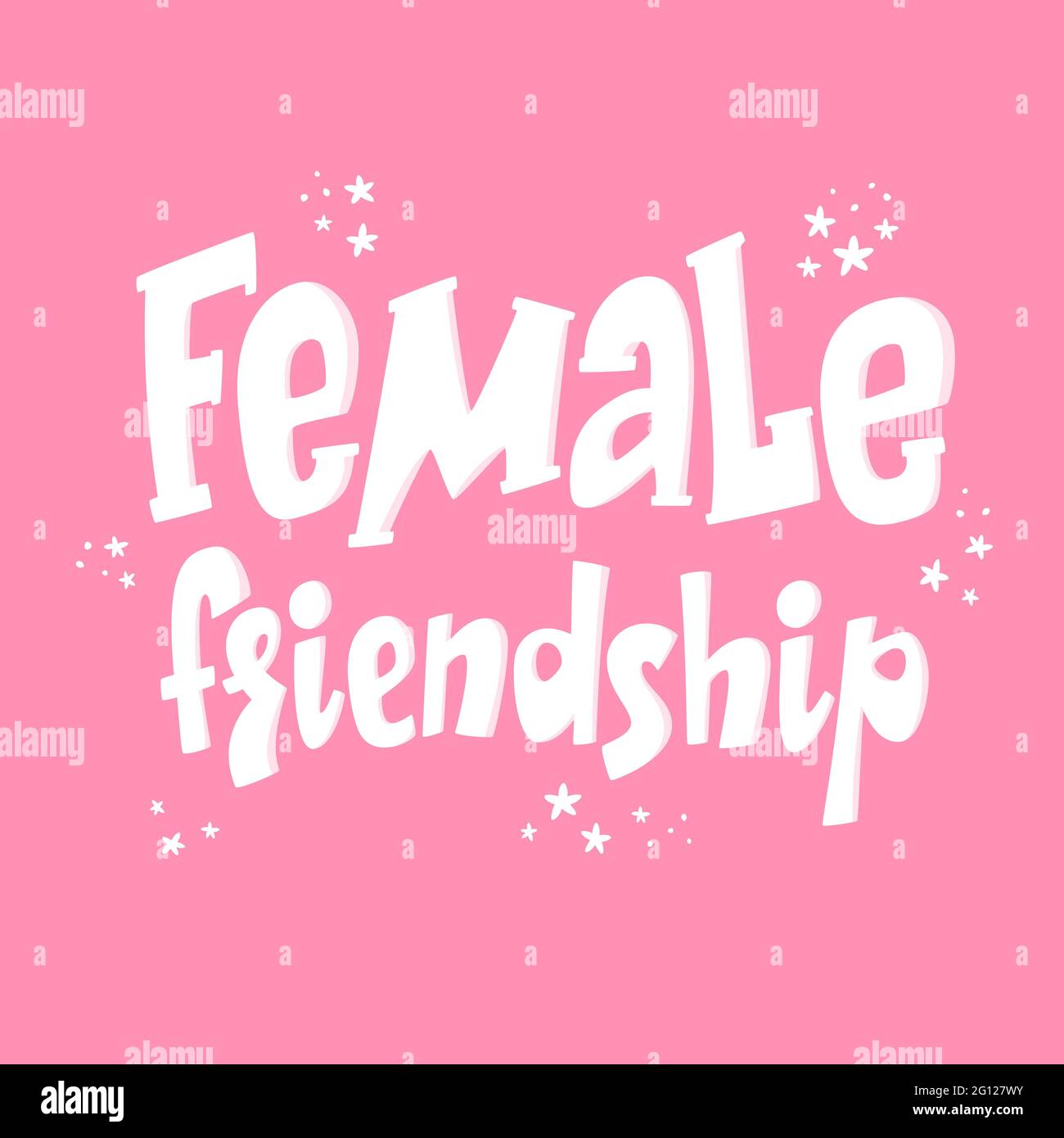 Female friendship lettering poster, women friends, feminism postcard ...